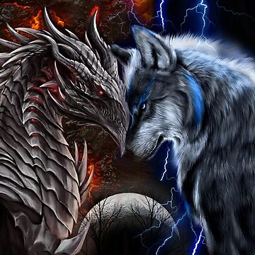 "Dragon Vs Wolf" Poster for Sale by vuhoa0201 | Redbubble