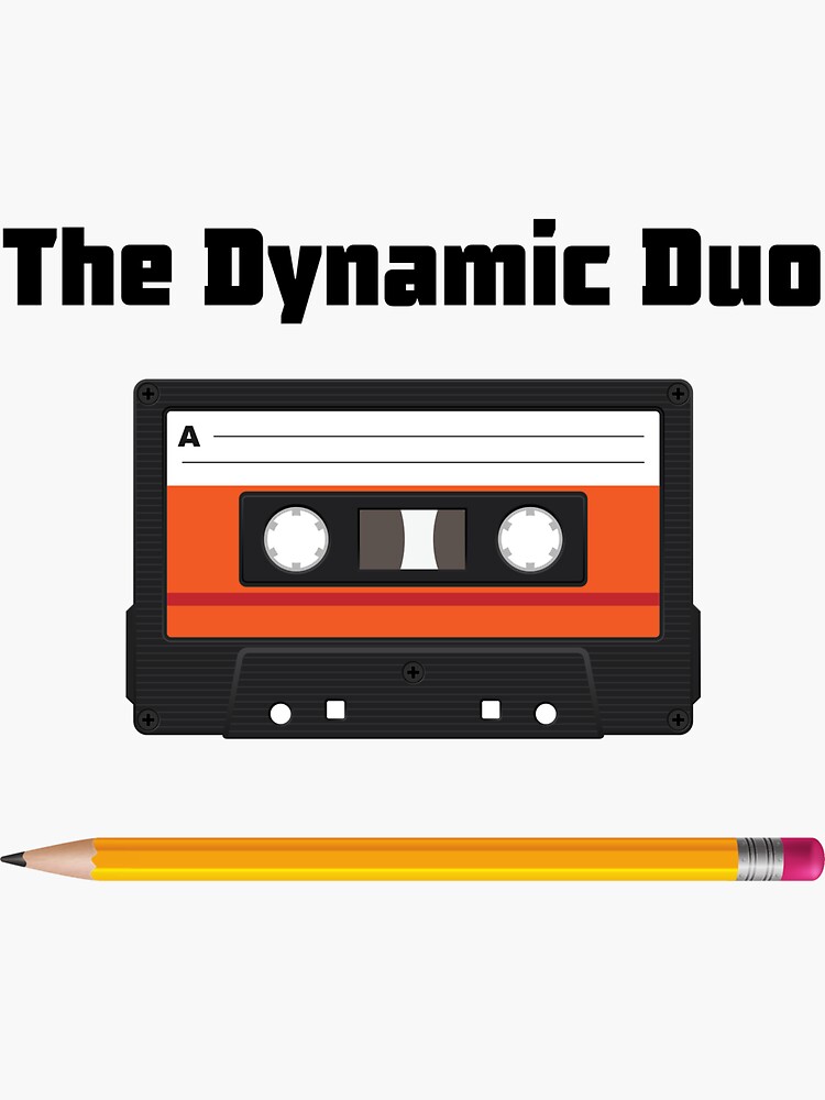"The Dynamic Duo Funny Retro Sticker" Sticker by podguy | Redbubble