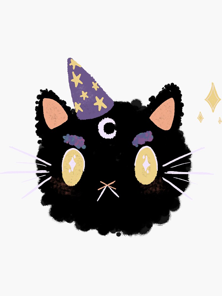 "Wizard kitty" Sticker for Sale by Lavender-Frog | Redbubble