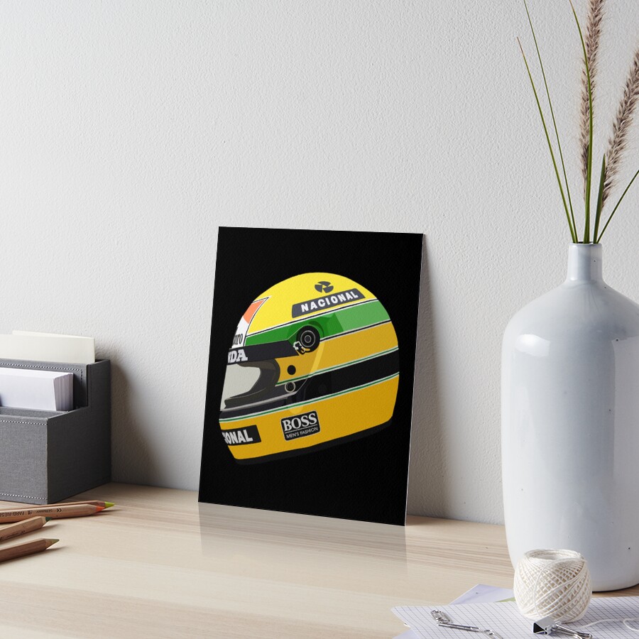 "Ayrton Senna Helmet 1988 Sticker" Art Board Print for Sale by ...