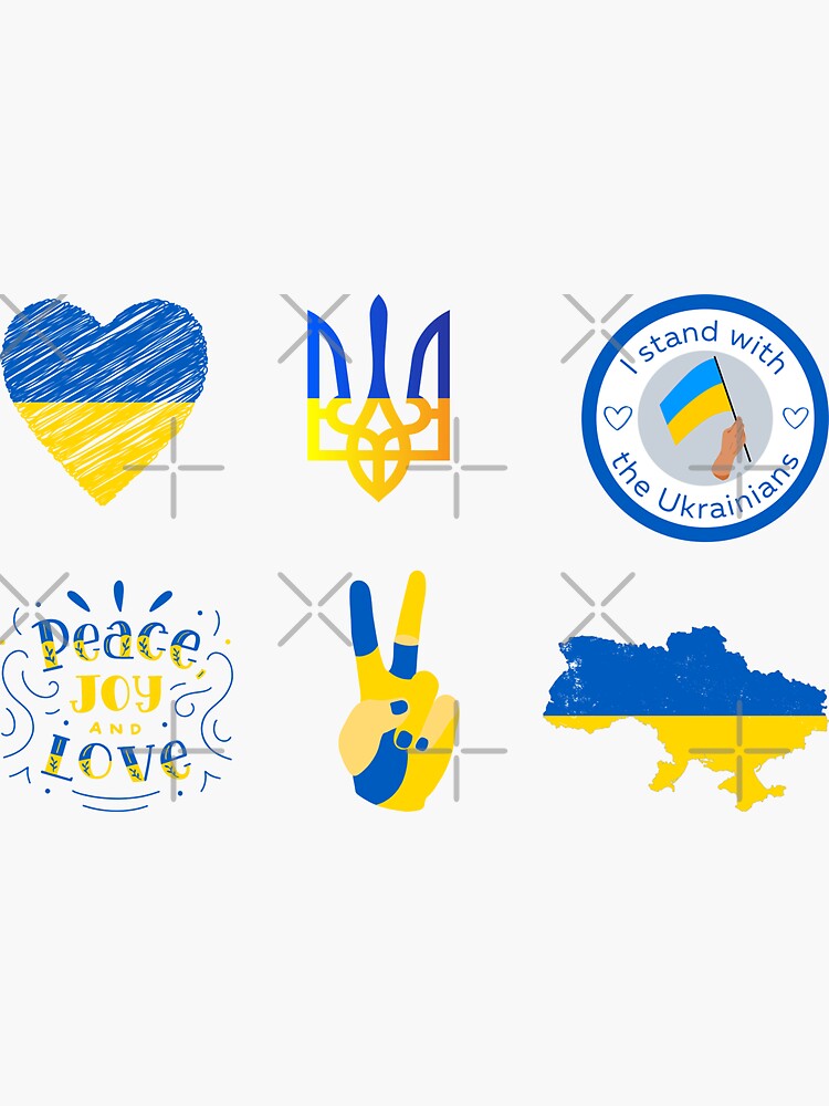 "Stand with Ukraine Sticker Pack, six different Support Ukraine Sticker ...