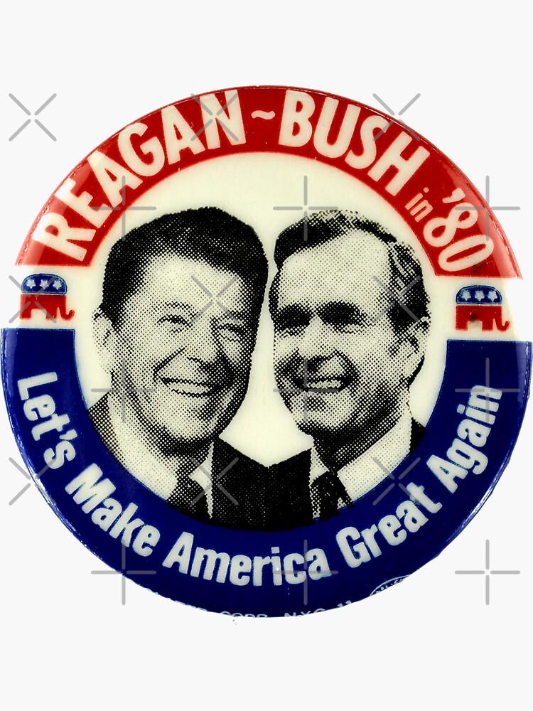 "Reagan Bush '84 '80 Retro Logo Red White Blue Election Ronald George ...