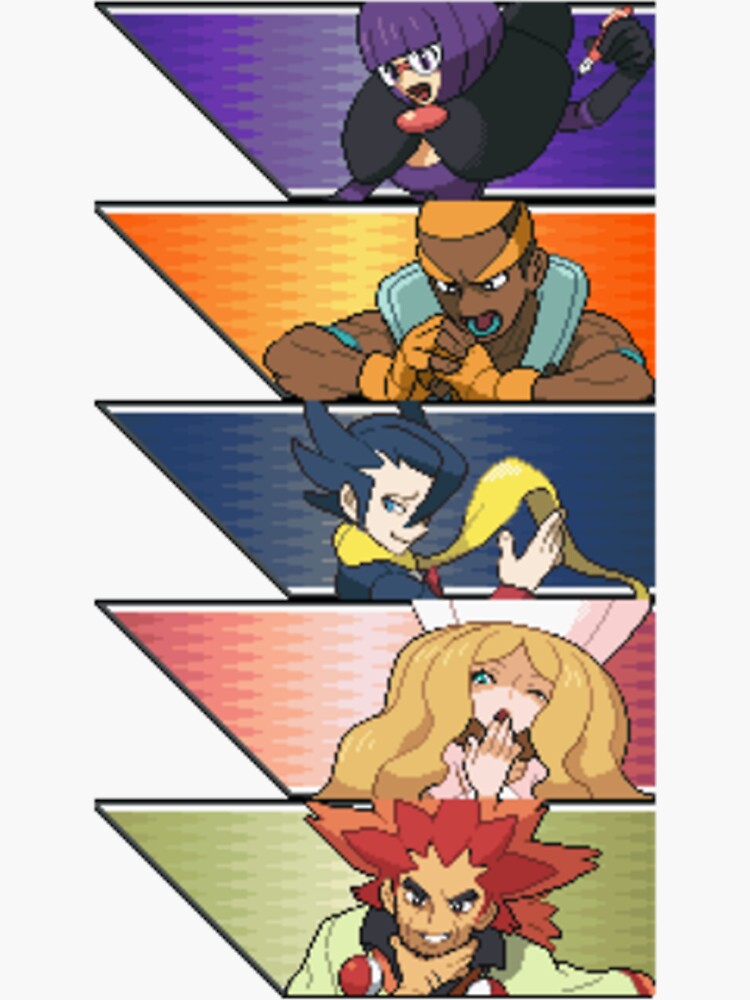 "Unova VS Elite 4 and Champion Banner " Sticker by kurapixell | Redbubble