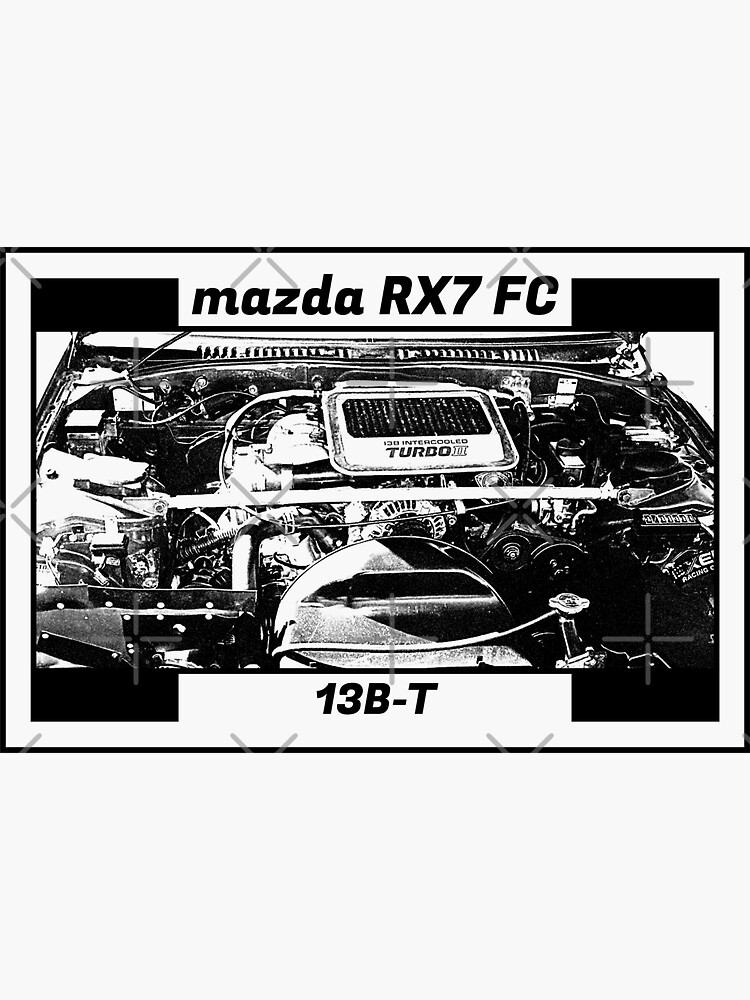 "MAZDA RX-7 FC ENGINE" Sticker by Cero81 | Redbubble