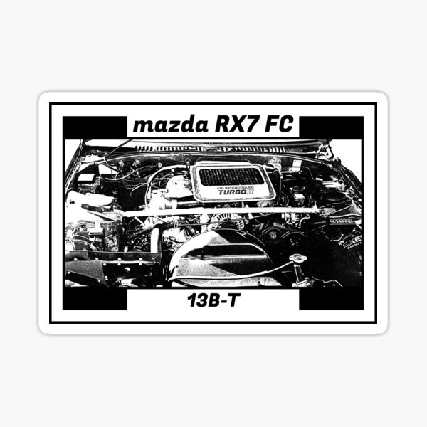 "MAZDA RX-7 FC ENGINE" Sticker by Cero81 | Redbubble