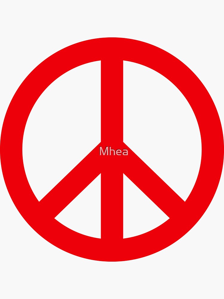 "Red peace sign symbol" Sticker for Sale by Mhea | Redbubble