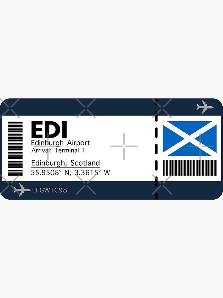 "EDI Edinburgh Airport Boarding Pass Ticket" Sticker for Sale by Will ...