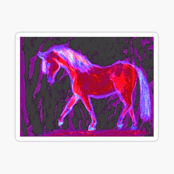 "The Red Horse" Sticker for Sale by mindgoop | Redbubble
