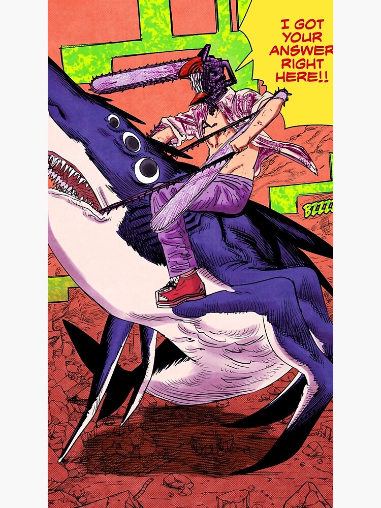 Póster «The Awesome Shark Devil and Chainsaw Man - Impresionante ...