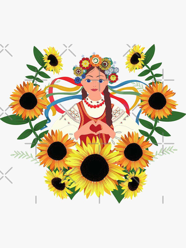 "Ukraine girl in traditional cloths" Sticker for Sale by ...