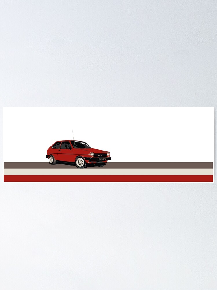 "Red car" Poster for Sale by LiscentDesigns | Redbubble