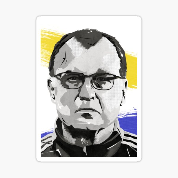 "Leeds United Marcelo Bielsa Poster Artwork " Sticker by RH-Illustrate ...