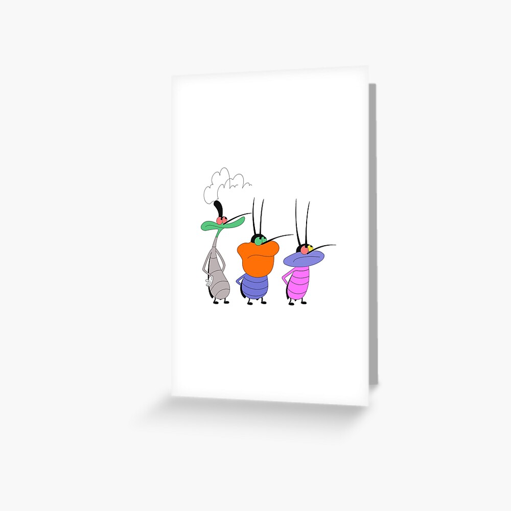 "Oggy And The Cockroaches " Greeting Card by Andrea004 | Redbubble