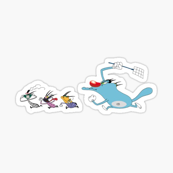 "Oggy And The Cockroaches " Sticker by Andrea004 | Redbubble