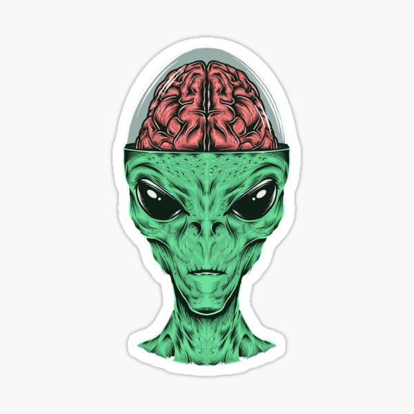 "Alien Head" Sticker by UniqueAlways | Redbubble