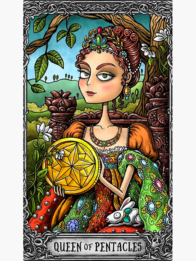 "Queen of Pentacles Tarot Card" Sticker by UponStars | Redbubble