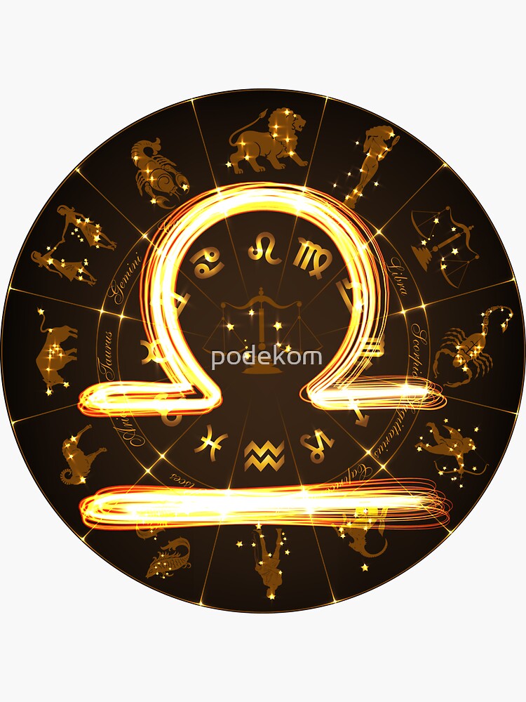 "Gold Horoscope Libra, Gold Zodiac Libra, Golden Astrology Symbol ...