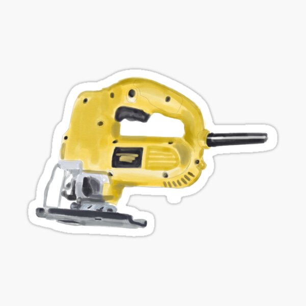"Jigsaw electric tool in watercolor sticker" Sticker by evk-art | Redbubble