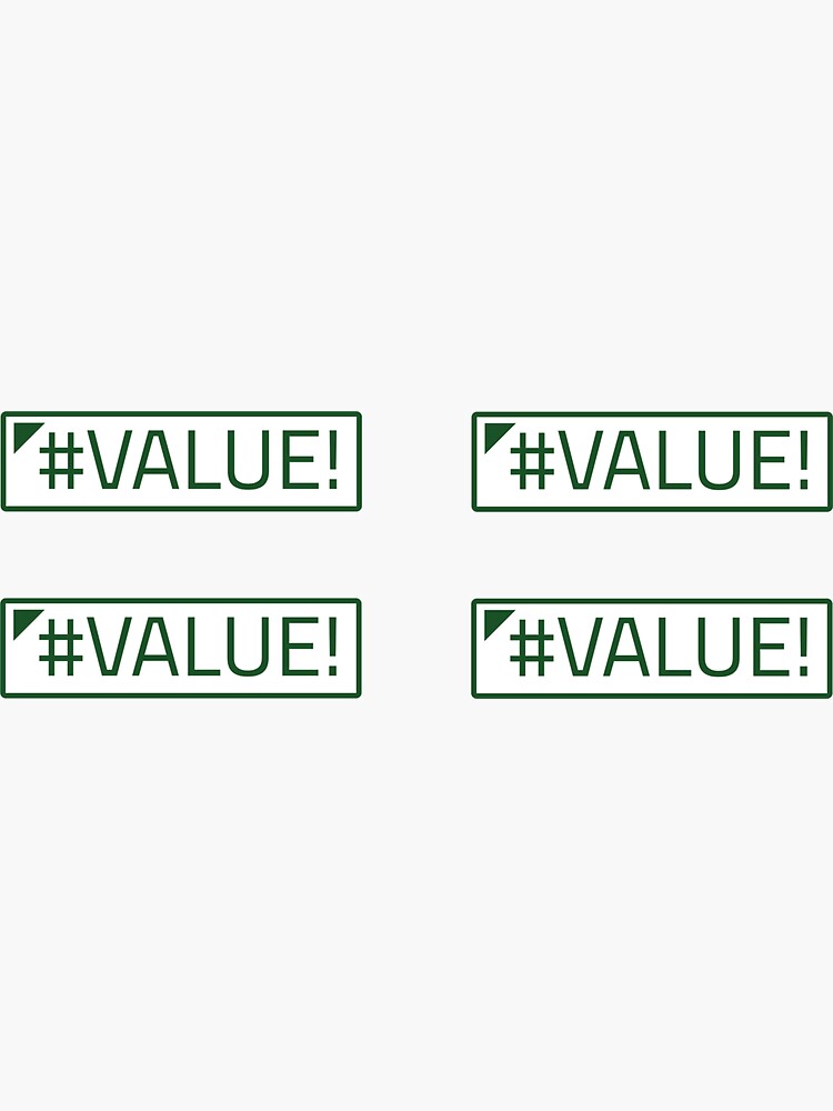 "Accounting Excel Errors Messages #VALUE! Name Error Nightmare" Sticker ...