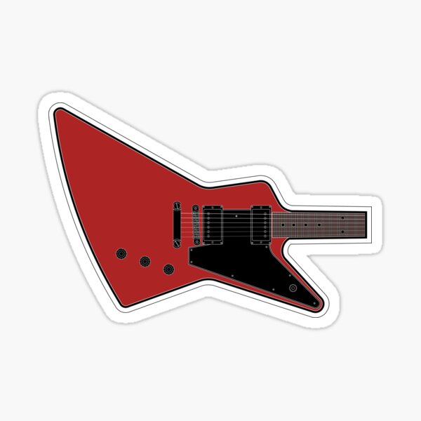 "Gibson Explorer electric guitar colored line drawing" Sticker for Sale ...