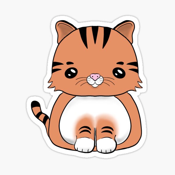 "Cute chibi tiger" Sticker by Gollok-Art | Redbubble