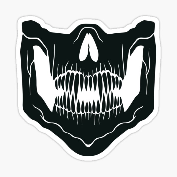 "Skull Mouth Sharp Teeth" Sticker by MarkhorCapra | Redbubble