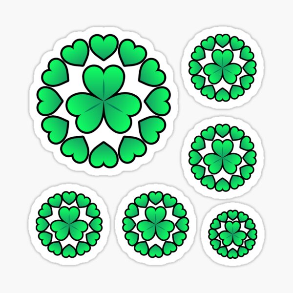 "Clover And Green Hearts 2 - Pack" Sticker for Sale by Jed-Lan | Redbubble