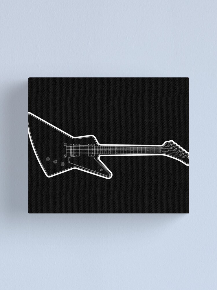 "Gibson Explorer full-body electric guitar line drawing" Canvas Print ...