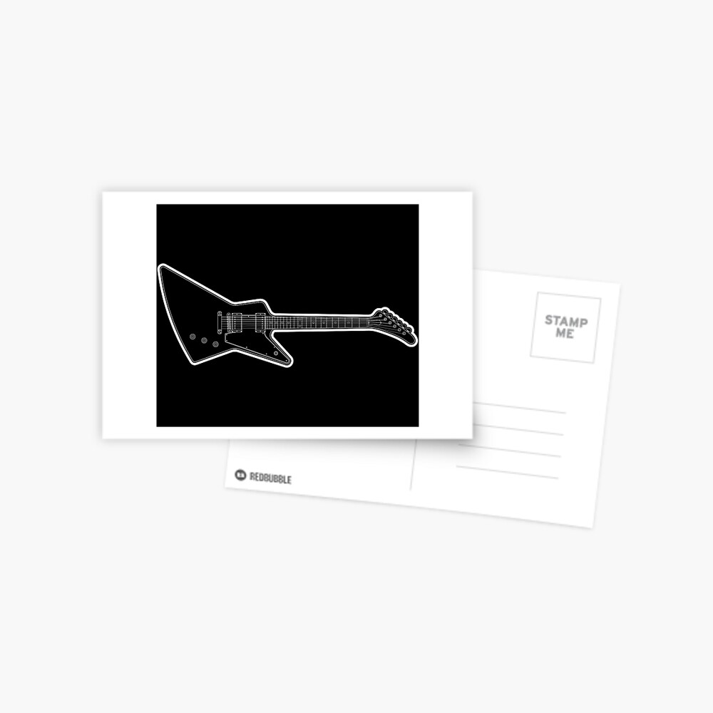 "Gibson Explorer full-body electric guitar line drawing" Postcard by ...
