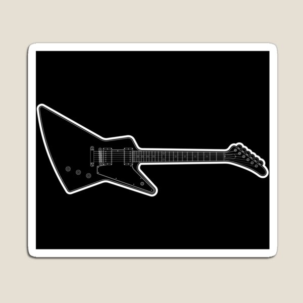 "Gibson Explorer full-body electric guitar line drawing" Magnet by ...