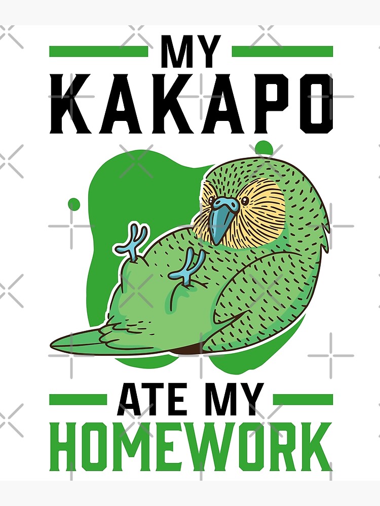 "Kakapo saying New Zealand flightless kakapo" Poster for Sale by ...