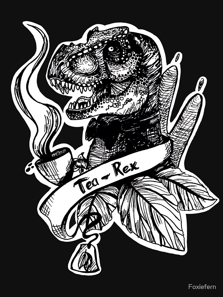 "Tea-rex (for dark colors)" T-shirt for Sale by Foxiefern | Redbubble ...