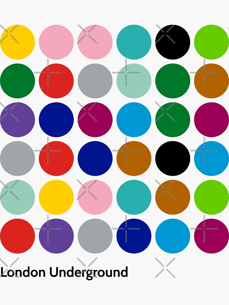 "London tube underground lines travel print poster map" Sticker for ...