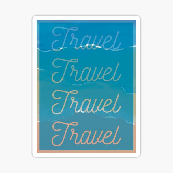 "Beach Aesthetic Travel Illustration with Transparent Text" Sticker by ...