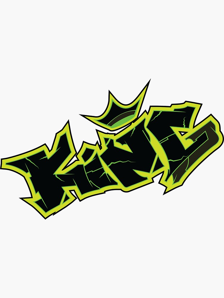"King Graffiti Neon" Sticker by CamAndCans | Redbubble