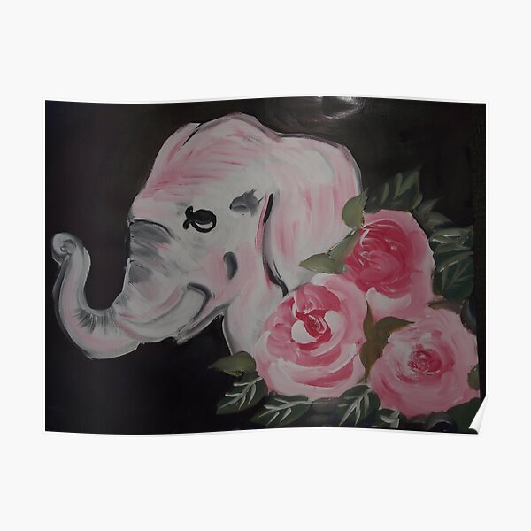 "Pink Elephant" Poster by candis | Redbubble