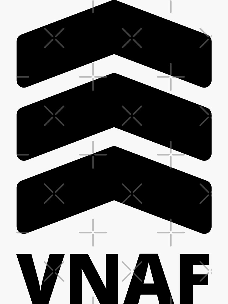 "Vnaf Black and White Simple Plain Design" Sticker for Sale by Nepaz ...