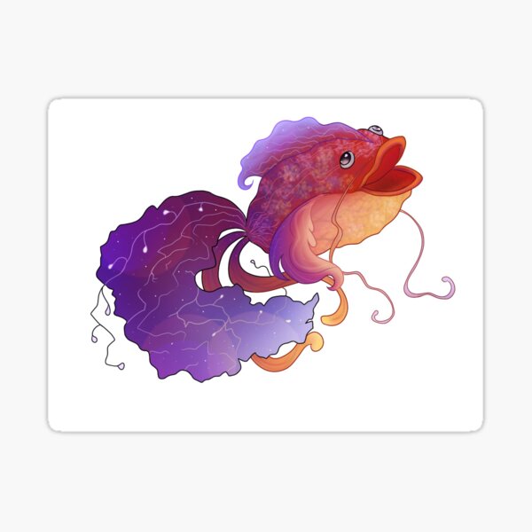 "Aesthetic happy fish" Sticker by starryfrog | Redbubble