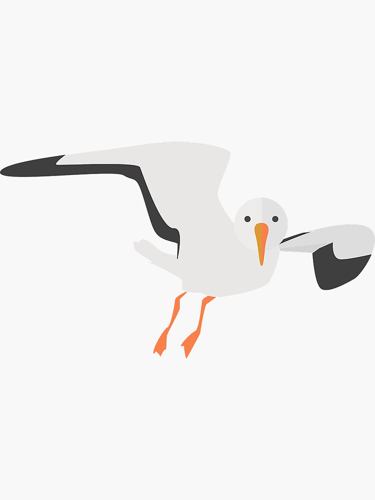 "Gull Sticker Illustration" Sticker by GalinStickers | Redbubble