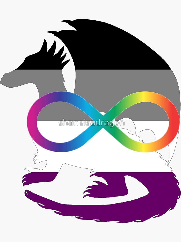 Neurodivergent Ace Pride Dragon Sticker For Sale By Shaneisadragon