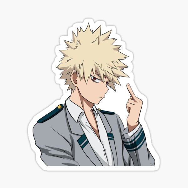 "Bakugou giving the Middle Finger MHA" Sticker for Sale by Angelithia ...