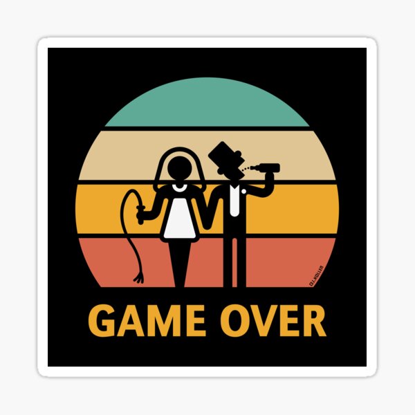 Pegatina «Game Over (Recién casados / Látigo / Cerveza / Atardecer / 5C ...