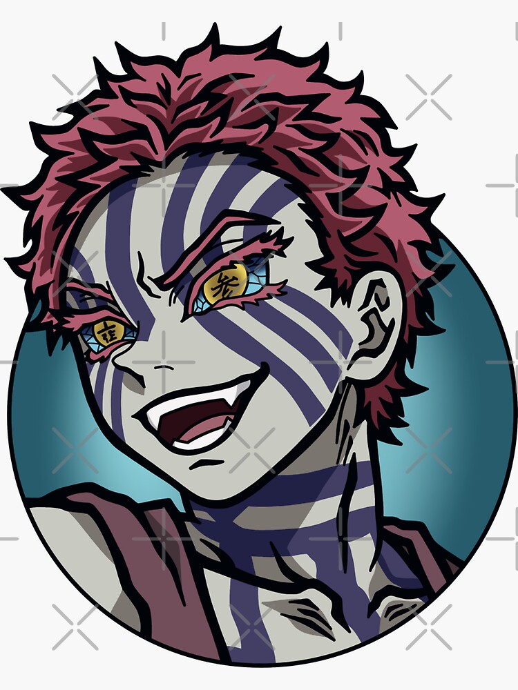 "Demon Slayer - Akaza" Sticker by AmelieLacroix | Redbubble