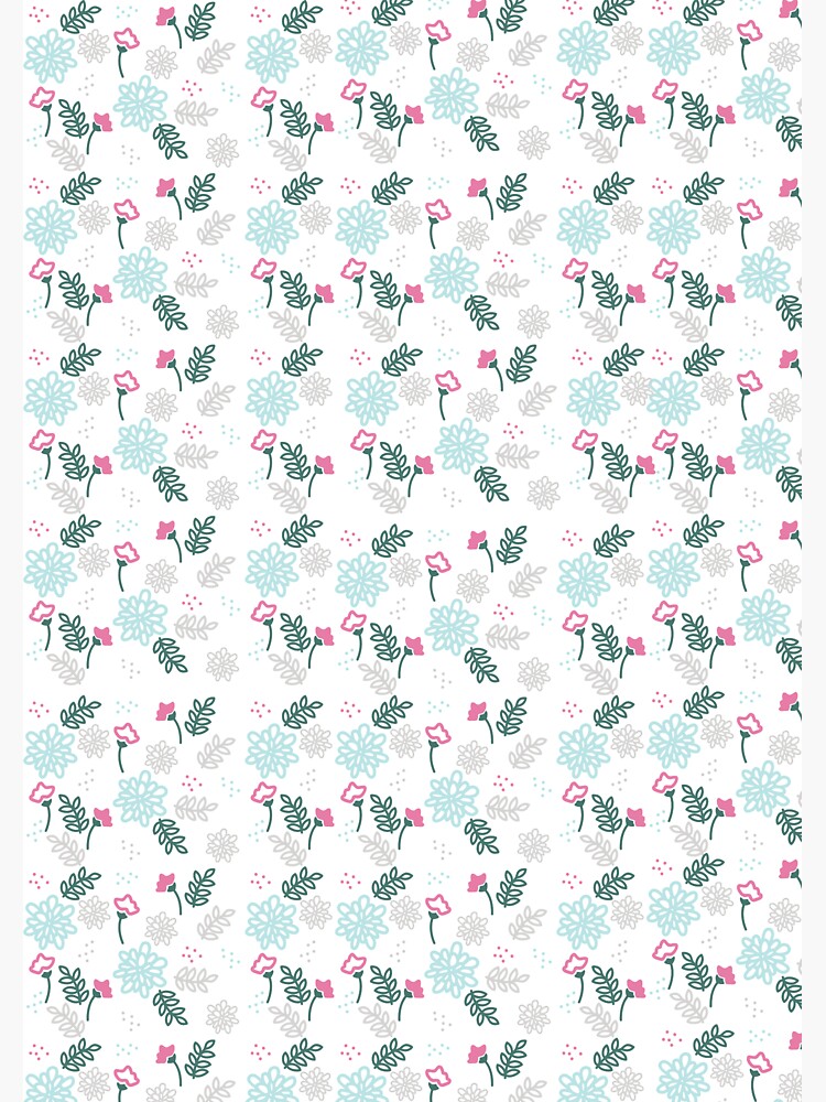 "Cyan flowers patterns " Sticker by Erza1998 | Redbubble