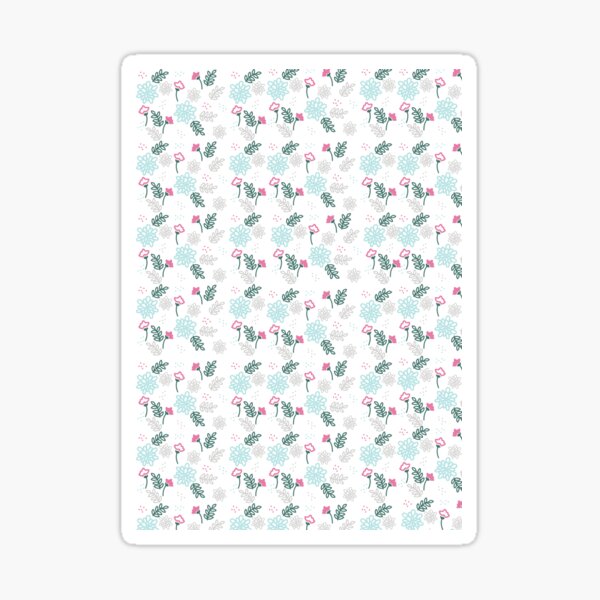 "Cyan flowers patterns " Sticker by Erza1998 | Redbubble