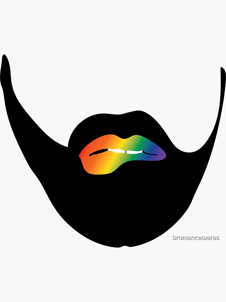 "Gay Pride Beard" Sticker for Sale by bromancewares | Redbubble