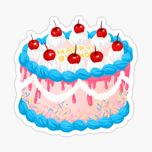 "Cute birthday cake" Sticker for Sale by yeonbly | Redbubble