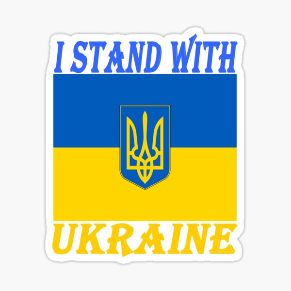 "I Stand with Ukraine Decal, Ukraine Flag, Vinyl Decal" Sticker by ...