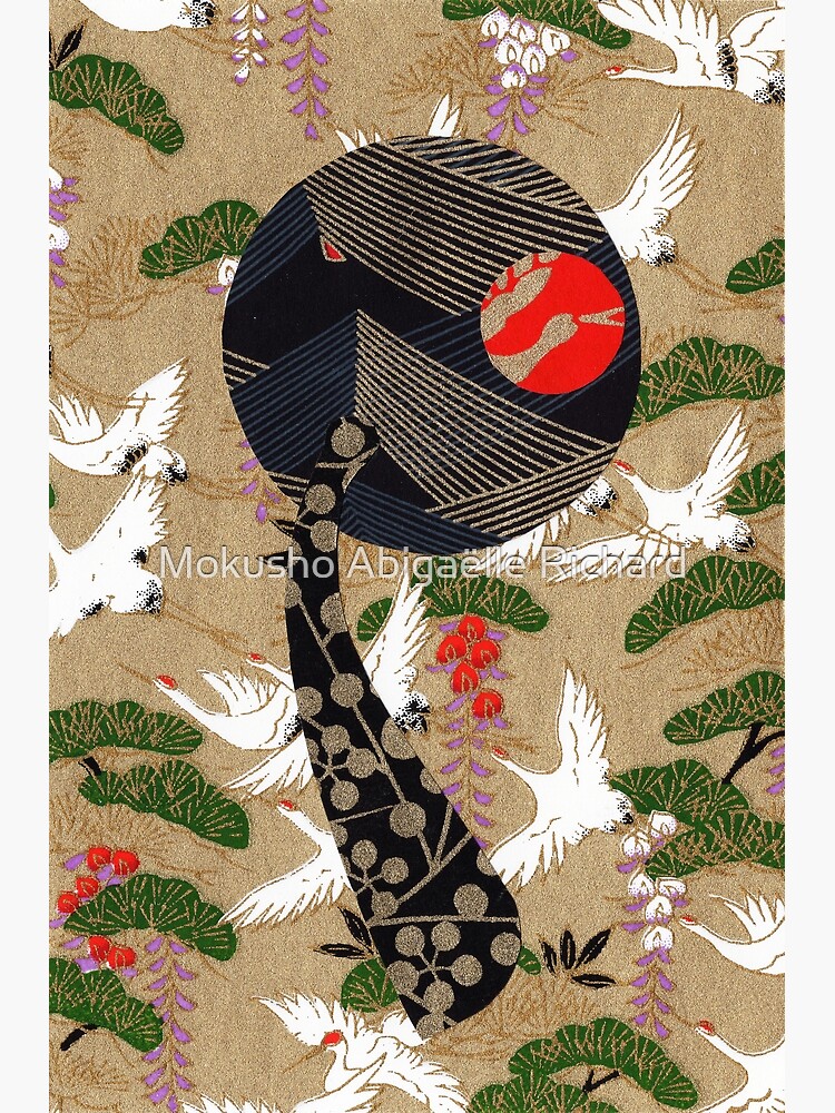 "Ashaa | Japanese washi yuzen chiyogami origami paper collage" Poster ...