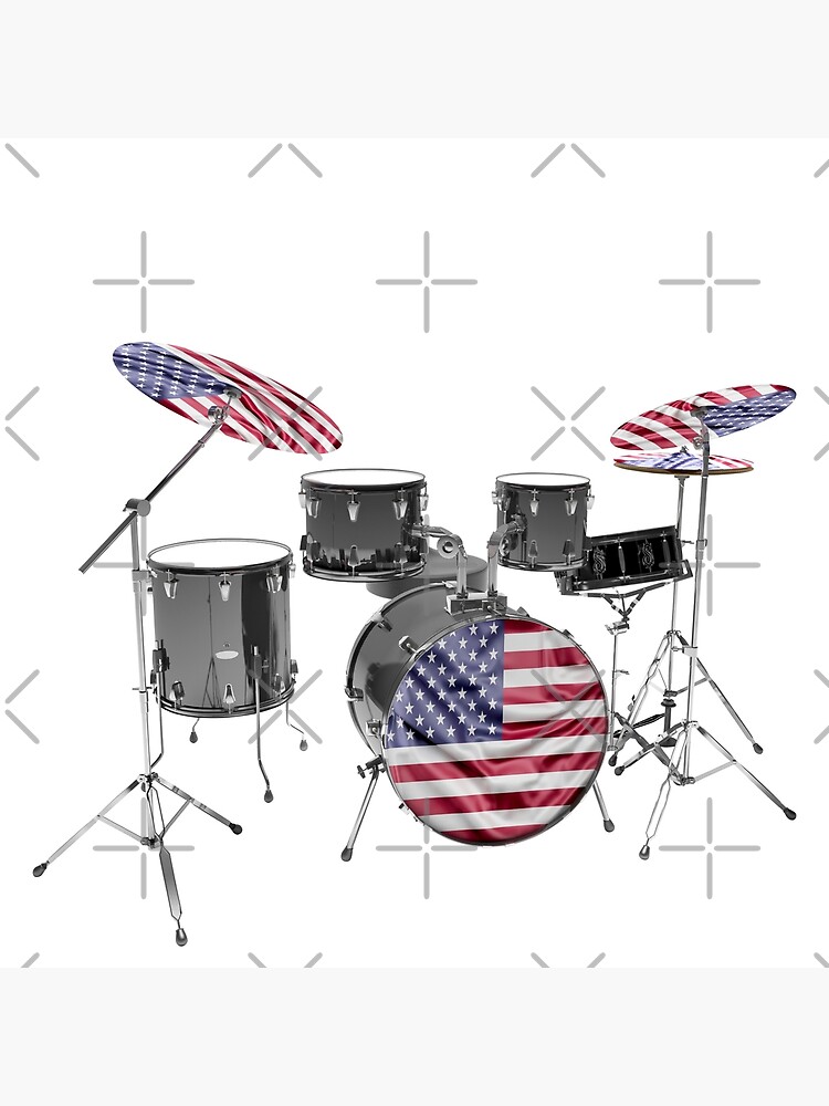 "American Flag - Music Drum Set" Poster for Sale by FikirSanat | Redbubble